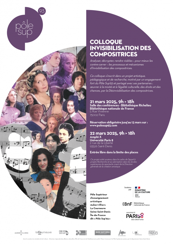 COLLOQUE INVISIBILISATION DES COMPOSITRICES (21 & 22 mars) | polesup93